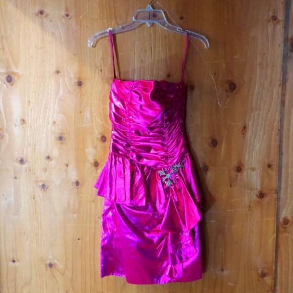 Prestige | Dresses | Prestige Vintage Magenta Rooched Metallic ...